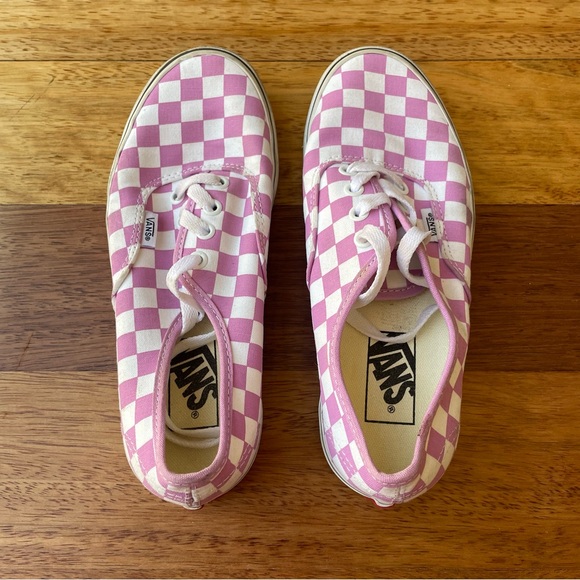 Vans | Shoes | Vans Pink White Checkered Canvas Classic Lace Up Shoes ...